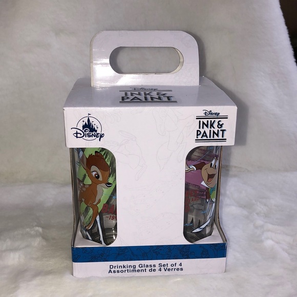 Disney | Dining | Disney Ink And Paint Collection 4pc Glass Set | Poshmark